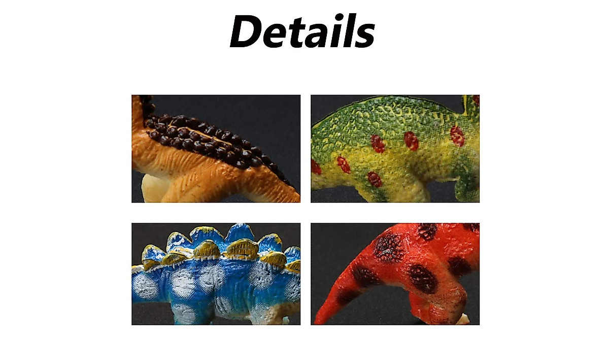 Mini Dinosaur Figures Pack - 12 Durable & Colorful Dino Toys