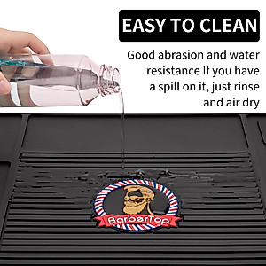 CestoMen Barber Tools Organizer Mat, Clippers Mat, Flexible and Anti-slip Magnetic Barber Mat, Magnet Strip Station Pad for Hairstylist(BLACK)