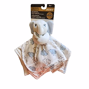Blankets and Beyond Unisex Nunu Baby Security Blanket, | 9M | 14" x 14" (Blue Baby Elephant)