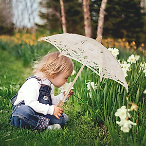 5pcs Girls Floral Photo Photography Cloth Umbrellas Decorative Flower Layout Lace Small Parasols Accessories Bride Girl Embroidery Umbrella Children Decoration Lady