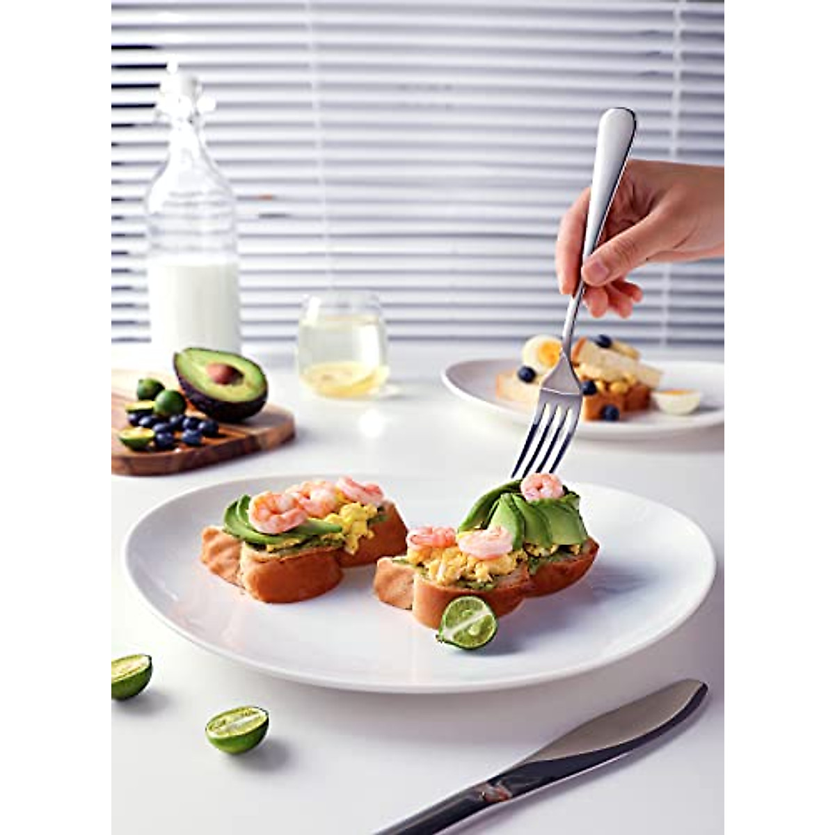 Sweese White Dinner Plates 11 Inch - Porcelain Modern Curve Square Plate Set of 6 - Dishwasher, Microwave, Oven Safe, Smooth Glaze, Scratch Resistant - 150.001