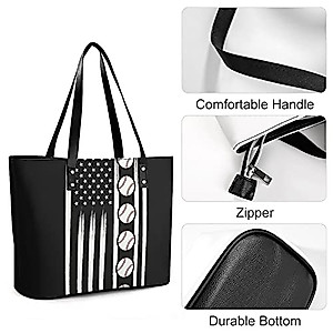 Womens Handbag Baseball Leather Tote Bag Top Handle Satchel Bags For Lady