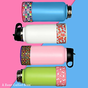 Silicone Water Bottle Boot for Stanley Cup, Hydro Flask, YETI, Owala, Simple Modern, HydroFlask Tumbler Bottles | SLIM | Berry Bouquet Check | Compatible with 12oz, 18oz, 20oz, 24oz, 32oz, 40oz