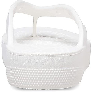 Crocs Women's Classic Flip Flops, Platform Sandals, White, Numeric_9