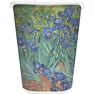 RNK Shops Irises (Van Gogh) Waste Basket - Single Sided (White)