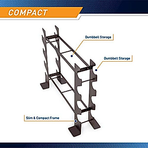 Marcy Compact Dumbbell Rack Free Weight Stand for Home Gym DBR-56 , Black, 20.50 x 8.50 x 27.00 inches