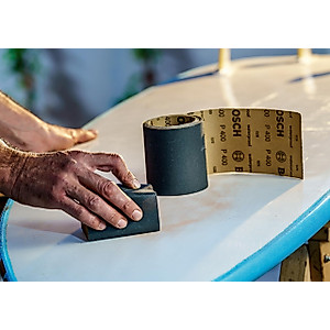 Bosch Professional 1x Sanding Roll SiC (for Coated material, Lacquer, Waterproof, 93 mm x 5 m, P400, Accessory Hand Sanding)