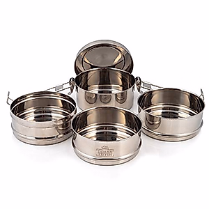 4 Tier Indian-Tiffin Stainless Steel Small to Medium Tiffin Lunch Box