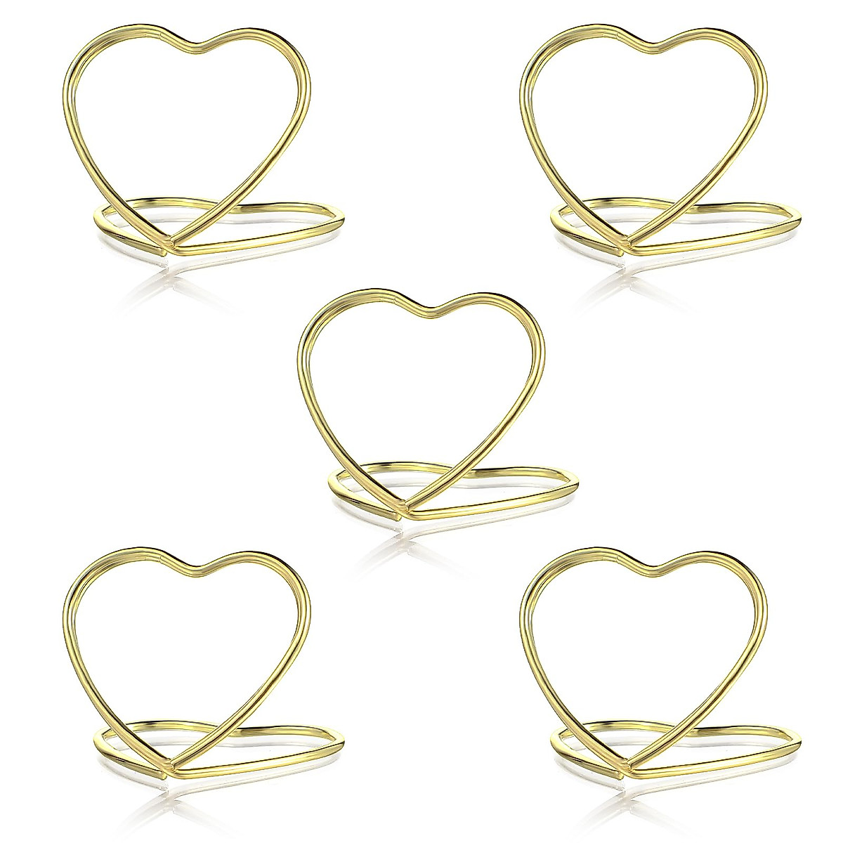 Tucnoeu 30Pcs Photo Holders for Tables Gold Heart Table Number Holder Perfect for Centerpieces, Wedding Receptions, Parties, Birthdays