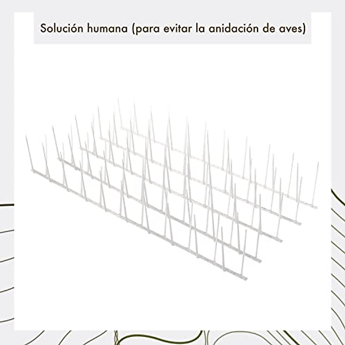 Bird Blinder Plastic Bird Spikes - Polycarbonate Deterrent for Pigeons and Other Small Birds - Bird Nest Prevention, Bird Repellent Outdoor Devices (16 Foot Coverage)