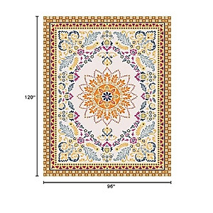 Matace ,8x10 Feet Rectangle, Area Rug, Soft, Durable, Stain Resistant, Distressed, Low Pile, Non-Shedding, Easy Clean, Printed, Living Room Rug,Bedroom Rug, Dining room rug