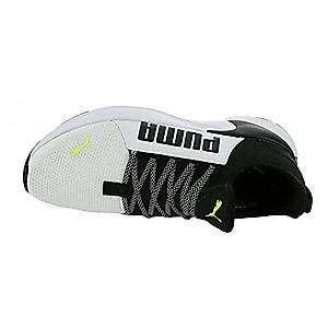 PUMA Men's SOFTRIDE PREMIER SLIP-ON Sneaker, Puma White-Puma Black-Yellow Alert, 9