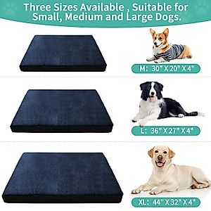 COSHNIBI Dog Bed Covers Replacement Washable,Waterproof Bed Covers Soft Plush Replacement with Zipper & Removable for Dog/Cat 30''Lx20''Wx4''H-Navy Blue