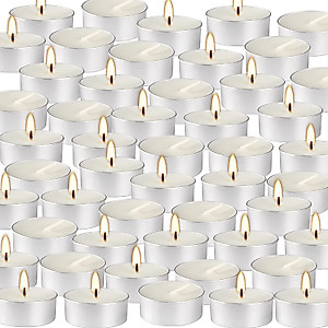 Bulk 200 Pack Tealight Candles, 4 Hour Burn Time,Dinner Candle Set with Cotton Wick,Perfect for Anniversaries Decorative Events and More,White…