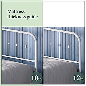 Zinus Heidi Metal Platform Bed Frame / Steel Mattress Foundation / No Box Spring Needed / Easy Assembly, White, Full