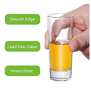 TAOUNOA 18PCS 2 oz Shot Glass Set Clear Bulk with Heavy Base Mini Shot Glasses Small Glass Cup for Tequila Vodka Whiskey Liquor Cordial