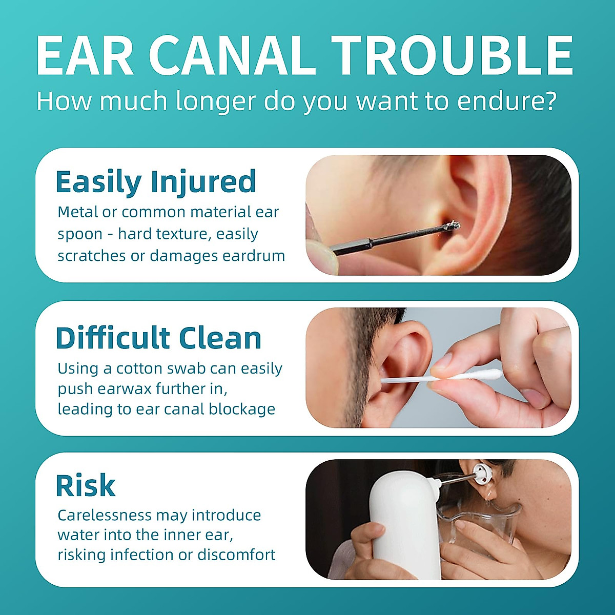 Ohrjuxi® Ear Cleaners - 72 PCS Reusable Ear Wax Removal Tools, Professional-Grade TPE, Effective & Gentle Earwax Removal Cleaning Kit, Clogged & Itch Ear Relief - Suitable for Kids, Adults, Seniors