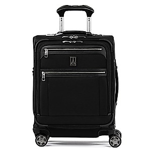 Travelpro Platinum Elite Softside Expandable Carry on Luggage, 8 Wheel Spinner Suitcase, USB Port, Men and Women, International, Shadow Black, Carry On 19-Inch