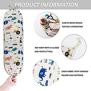 Plastic Bag Holder-2 Pack Wall Mounted Grocery Bag Holder Dispenser Trash Organizer for Kitchen Shopping (Animal)