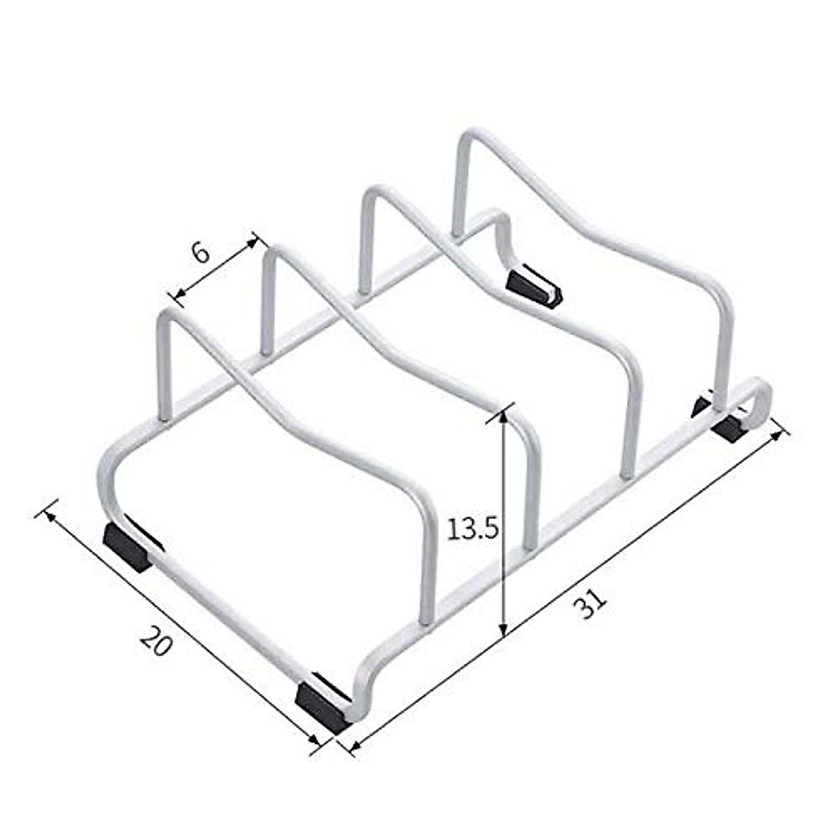 XJJZS Pan Organizer Rack Kitchen Organizer Pot Lid Holder Dishes Stand Holder for Cutting Board Cabinet Storage