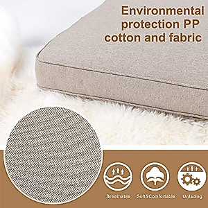 Shintenchi Outdoor Patio Metal Swing Glider Bench 2-Rocking chair Loveseat Wrought Iron Patio Furniture Steel Frame Chair Set with Cushion for Porch Balcony Garden,Beige