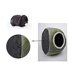 Missrir Guinea Pig Bedding, Cozy House Bedding for Rats Chinchilla Degu Ferrets Hedgehog Sugar Glider, Pumpkin Shaped Guinea Pig Hideout(Green)