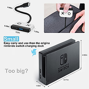 Switch Dock for Nintendo Switch/OLED Switch,RREAKA Portable TV Dock with 4K HDMI USB 3.0 Port and 100W Charging,Travel Dock Replacement for Switch (White, A)