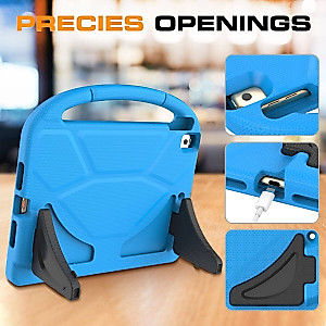 MOXOTEK Kids Case for iPad 10.2 & 10.5, Case for iPad 9th/8th/7th Generation 10.2 Inch 2021 2020 2019, Durable Shockproof Handle Stand Protective Cover for iPad Air 3rd Gen/Pro 10.5 Inch, Blue