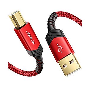 JSAUX Printer Cable, 10FT USB Printer Cable USB 2.0 Type A Male to B Male Scanner Cord USB B Cable High Speed for HP, Canon, Epson, Dell, Brother, Lexmark, Xerox, Samsung etc and Piano, DAC