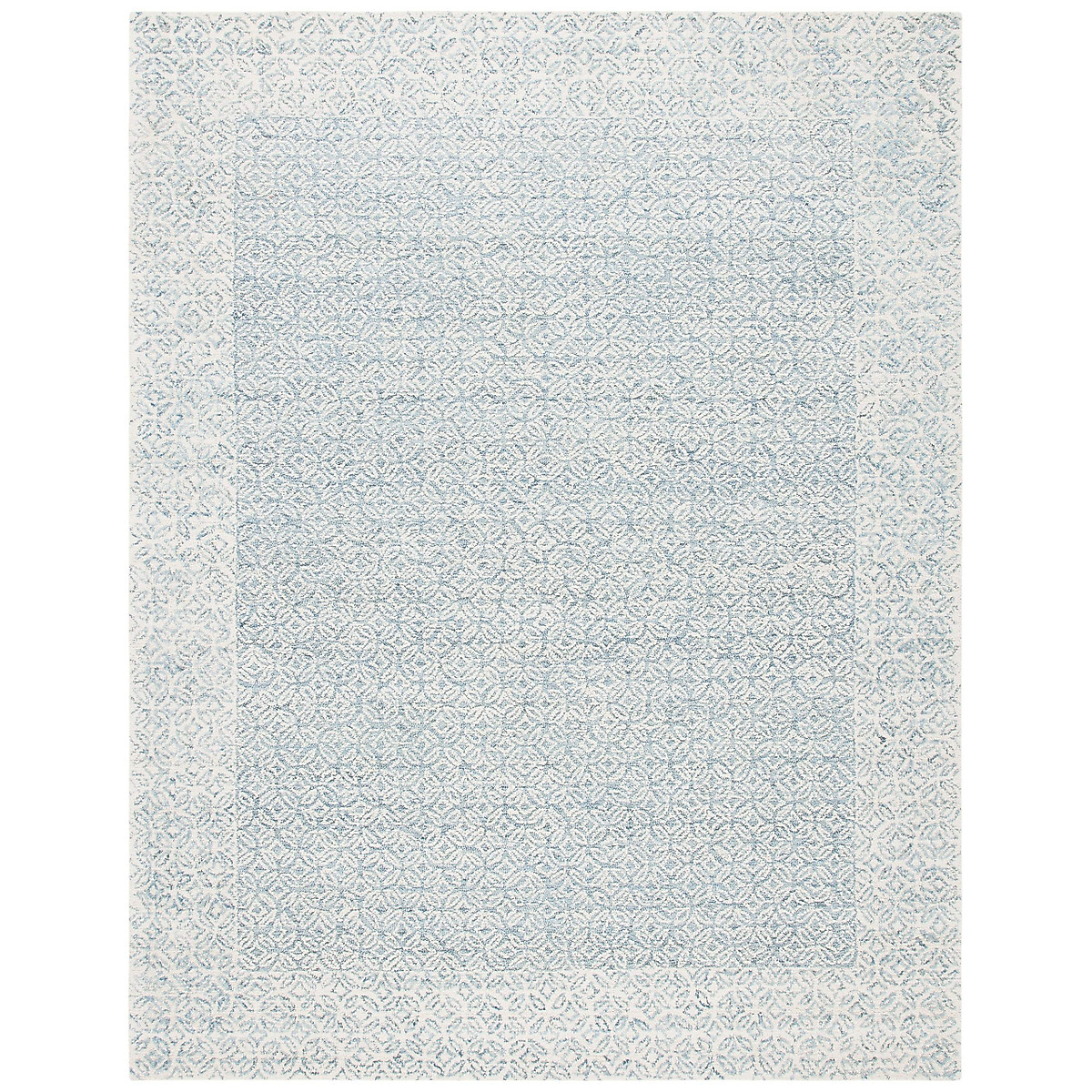 SAFAVIEH Abstract Collection Area Rug - 8' x 10', Blue & Ivory, Handmade Wool, Ideal for High Traffic Areas in Living Room, Bedroom (ABT342N)