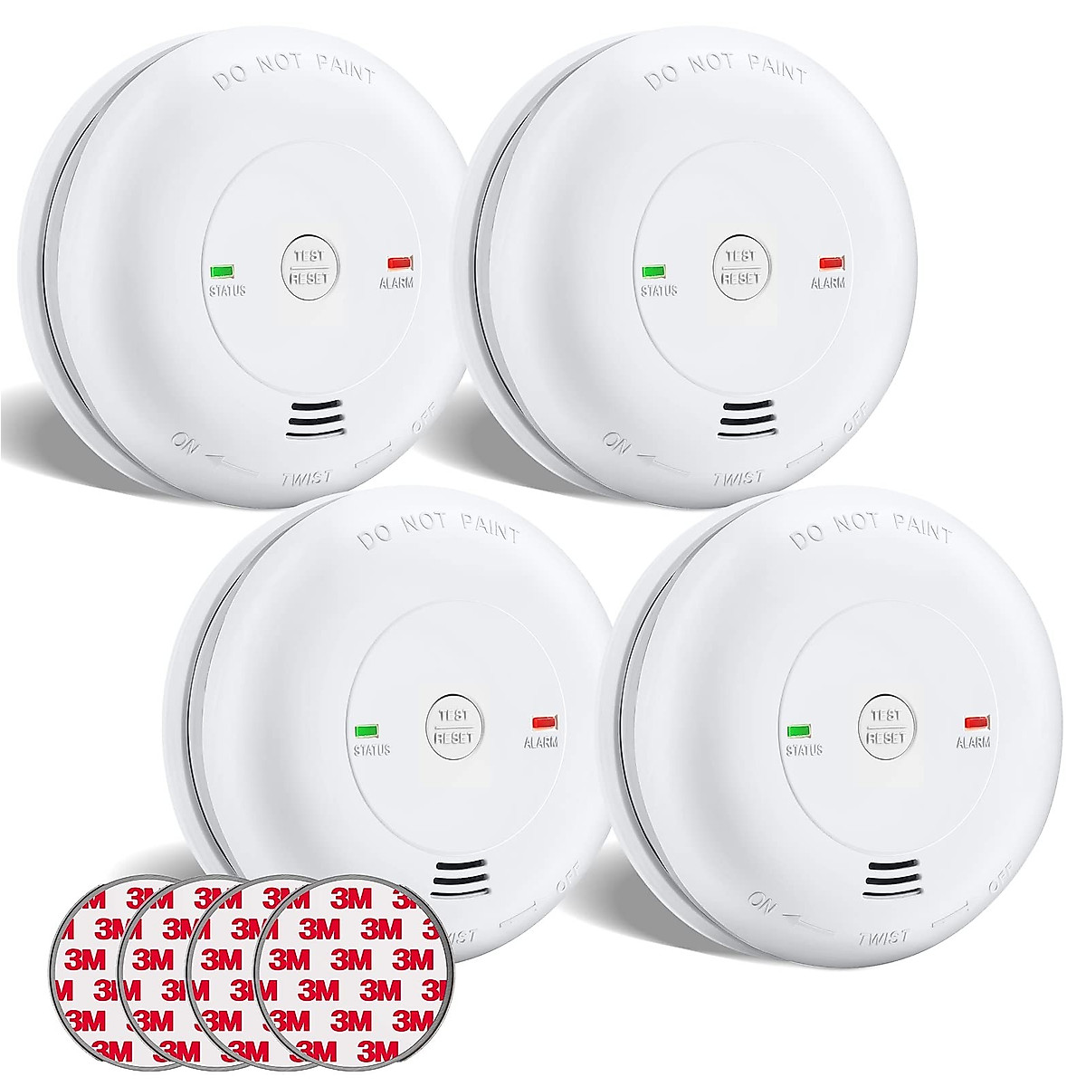 SITERWELL Carbon Monoxide Detector, 7-Year Product Life CO Detector with LED Indicator, CO Alarm with Test & Silence Button, Battery Operated, Low Battery Warning, UL 2034 Standards, 4 Pack
