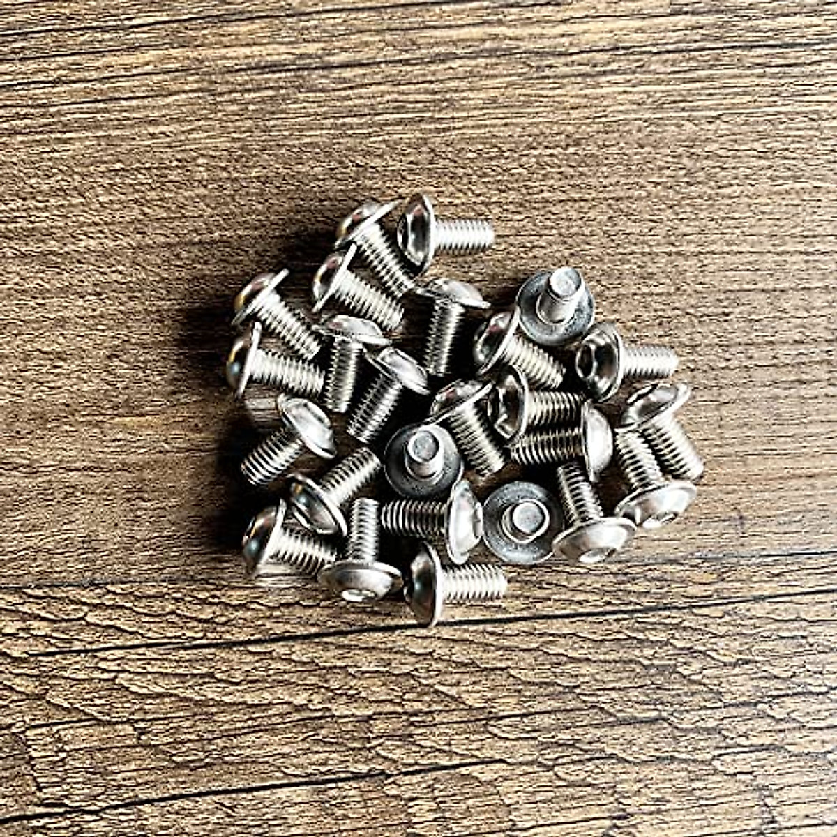 Adiyer 25pcs M6-1.0 x 12mm Flanged Button Head Socket Cap Screws, 304 Stainless Steel, Full Thread, Allen Socket Drive Bolts