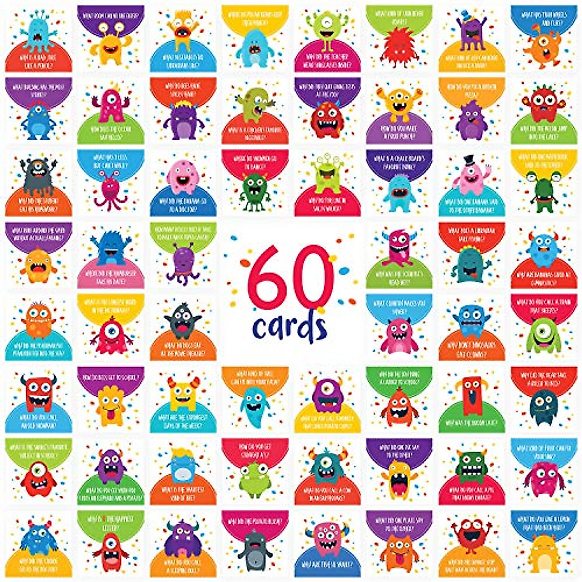 Party Profi Lunch Box Jokes for Kids - 60 Cute Inspirational and Motivational Thinking of You Notes Cards for Boys & Girls Lunchbox