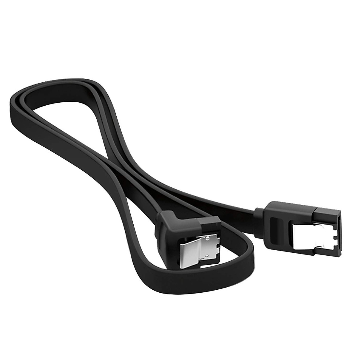 AYECEHI 6 Pack 90 Degree Right Angle SATA III 6.0 Gbps Cable (SATA 3 Cable) with Locking Latch Black - 12 Inches for SATA HDD, SSD, CD Driver, CD Writer