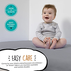 The Shrunks All-In-One Waterproof Mattress Protector Fitted Sheet for Baby Cribs and Toddler Beds Soft Natural Tencel Grey Fabric for Girls or Boys Perfect for Shrunks Toddler Travel Bed Air Mattress
