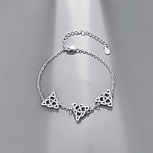 Palpitate Irish Bracelet Trinity Celtic Knot Bracelet 925 Sterling Silver Celtic Bracelets Irish jewelry Gifts for Women