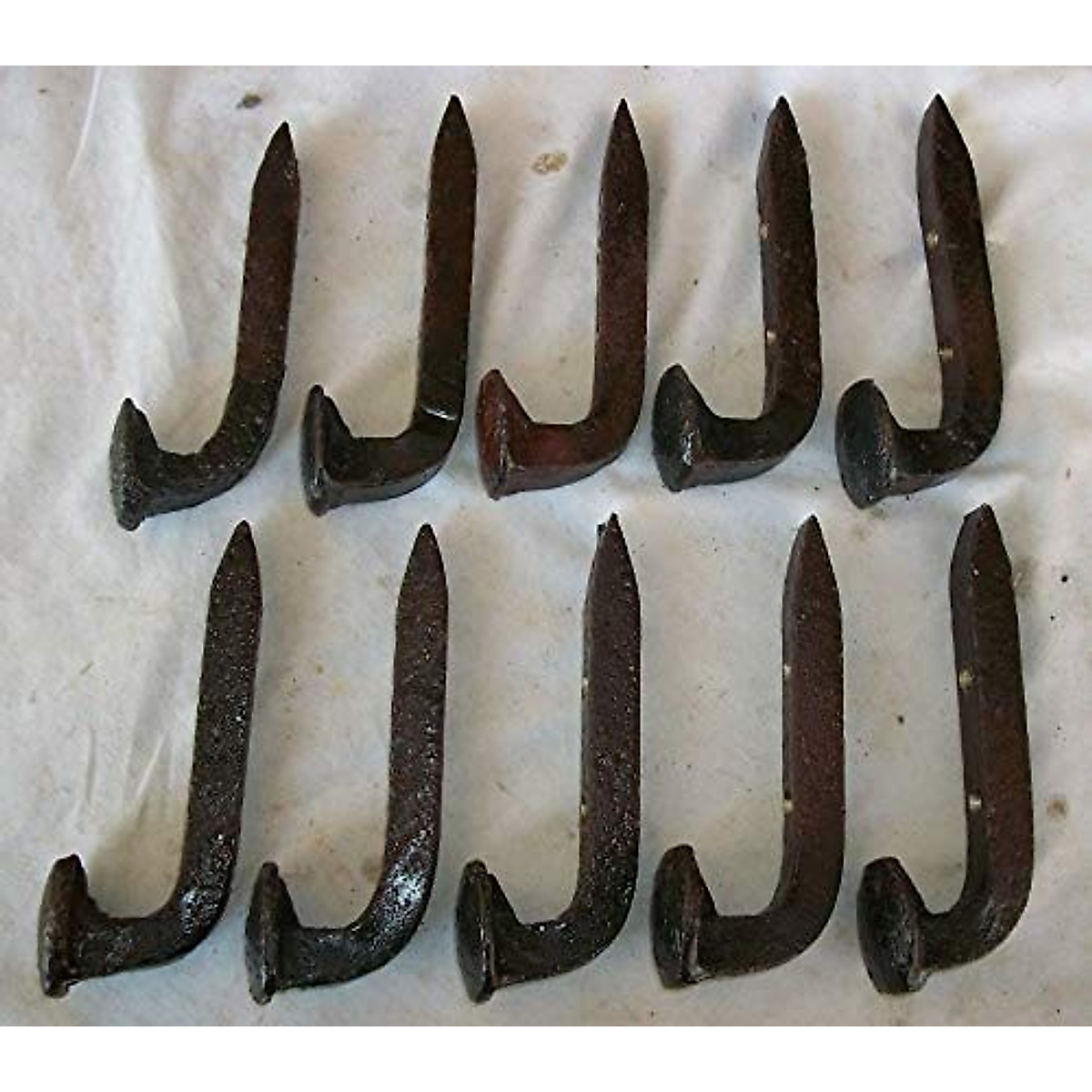 Spikes by Mike 10 REPURPOSED Railroad Spike Coat Hooks Coat Rack Tool Shop Hangers Single Bent