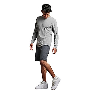 Russell Athletic Mens Cotton & Jogger with Pockets Athletic Shorts, Basic Cotton - Black Heather, Large US