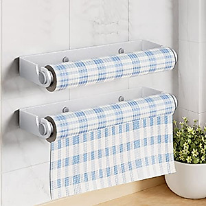 Lazysheep Paper Towel Holder Under Cabinet for Kitchen，Self Adhesive or Screw Mounting Paper Towel Holder，Wall Mount Paper Towel Holder Paper Roll Holder No Drilling Suitable for Kitchen Bathroom