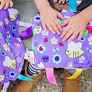 The Learning Lovey Lovey Sensory Tag Toy Garden Flowers Butterflies Blanket