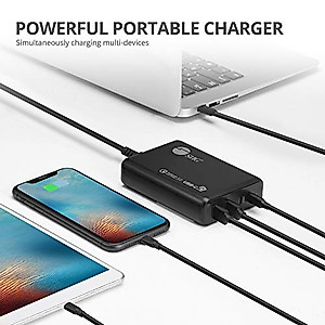 SIIG 4 Port 100W USB-C Charging Station, 2X USB C, 2X USB Type-A, PD & QC 3.0 Combo Charger for Laptop and Mobile Devices, Black (AC-PW1N11-S1)