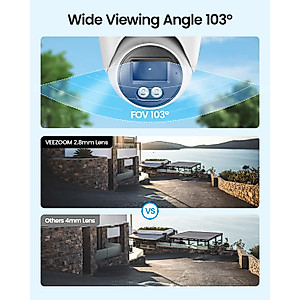 Veezoom PoE Camera - IP Security Camera for Full-Color Night Vision Dome Surveillance Cameras Outdoor with AI Detection, 5MP 100Ft IR Night Vision, Support SD Card (Adapter not Included)-WS-N151HZ