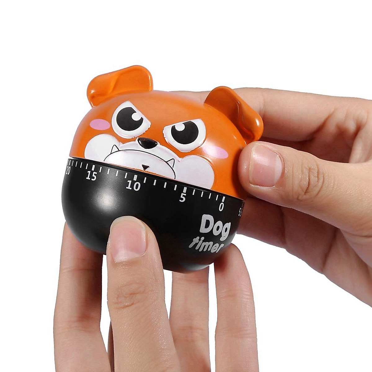 60 Minute Mechanical Kitchen Timer, Cute Dog Kitchen Timer for Cooking and Exercise Timing Manual Winding Up Kitchen Countdown Timer Management Tool (Reddish Brown)