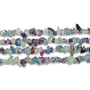PLTbeads 5-8mm Natral Healing Gemstone Waist Bracelets Necklace Kit Irregular Stone DIY Crafts Design Jewelry Making 1 Strand per Bag Approxi 34 inch (Mutilcolor Fluorite Chips)