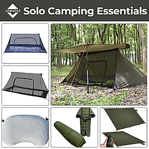 Onewind Emergency Shelter, Survival Shelter Tent, Lightweight Reusable Rainproof Windproof Shelter for Camping, Hiking, Backpacking and Camping Cot, OD Green