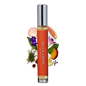 PINROSE Perfumes Merry Maker - Eau de Parfum Fragrance Travel Spray for Women - Vegan, Cruelty-free, and Hypoallergenic Scent w/ Essential Oils - Notes of Nectarine, Violet, Rose, Jasmine & Musk