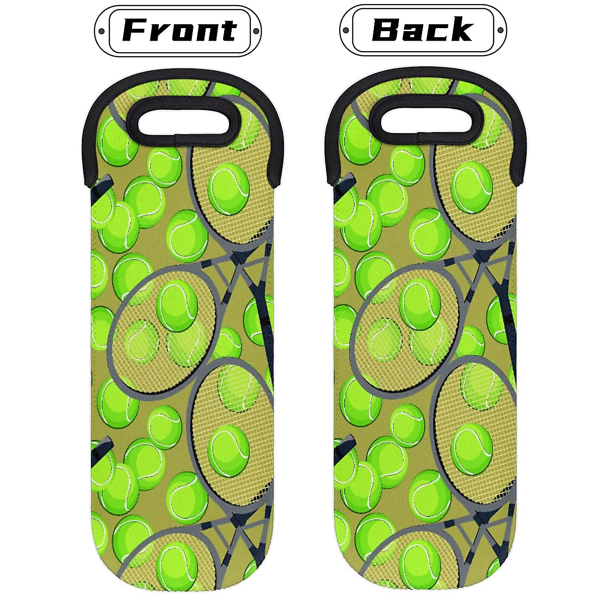 Single Bottle Wine Gift Tote Carrier Tennis Rackets Balls Neoprene Wine Tote Bags Holder Cooler Wine Gift for Women Men