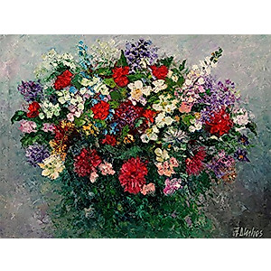 (SOLD) Bounteous Blooms - HUGE floral still life by Andre Dluhos