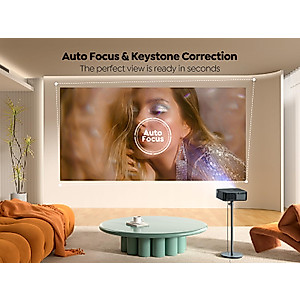 Projector 4K with Android TV, YABER K2s 800 ANSI WiFi 6 Bluetooth Projector, Sound by JBL, Dolby Audio, Auto Focus & Keystone, Native 1080P 4K Supported Outdoor Movie Projector with Netflix 7000+ Apps