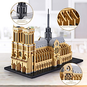 YaJie Notre Dame Architecture Collection Micro Building Blocks Modle Set,Building Set Toy Gift for Adults and Teens (7380 Pieces)